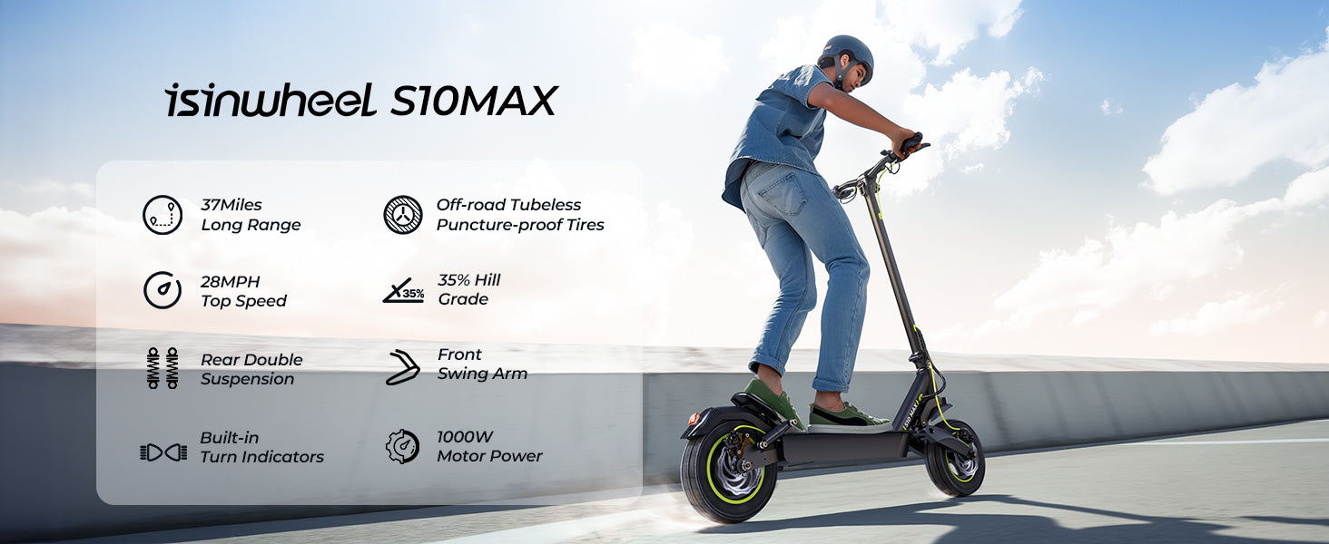 isinwheel | isinwheel S10Max 1000W High-End Commuting Electric Scooter